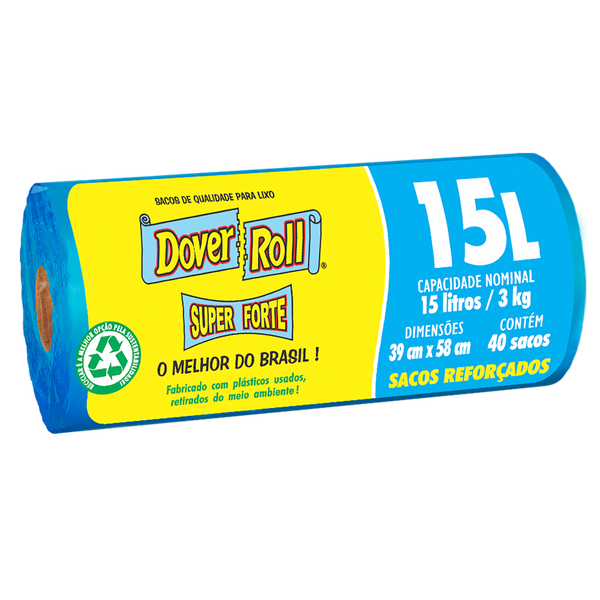 Mercado Bambina | SACO P/LIXO DOVER ROLL FORTE 15L C/40 SACOS