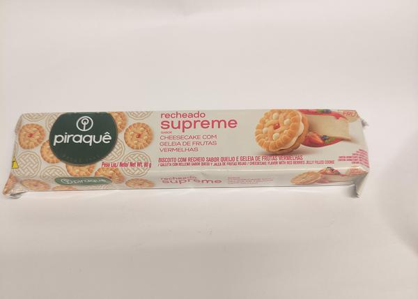 Estrela Supermercados | BISCOITO PIRAQUE RECHEADO SUPREME CHEESECAKE ...