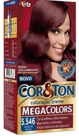 Mercado Milênio | Tintura Permanente Corton 50G 56 Vermelho Amora Mega ...