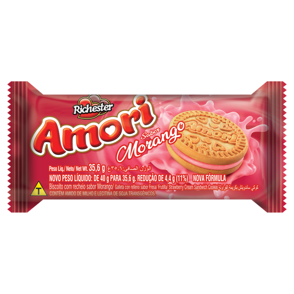 Mercado Junior | BISC. RECHEADO AMORI MORANGO 35,6G